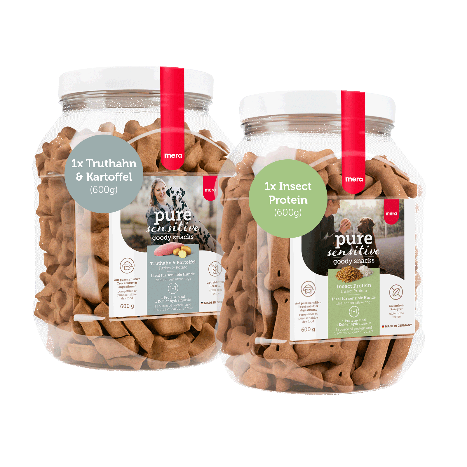 goody snacks Bundle - Truthahn & Kartoffel & Insect (2x 600g) & mera ...